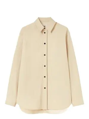 JIL SANDER Long-sleeved Cotton Shirt - Neutrals