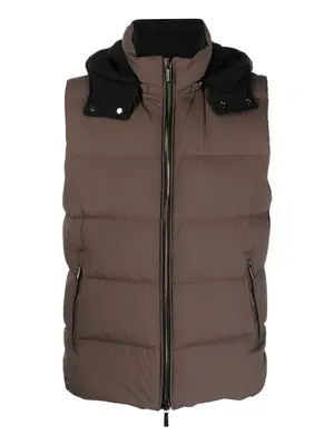 MOORER High-neck Padded Gilet - Green