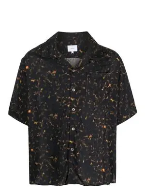 RHUDE Abstract-print Logo-embroidered Shirt