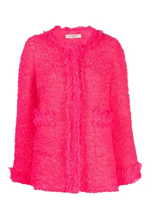 CHARLOTT Round-neck Tweed Jacket - Pink