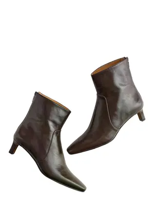 Madewell The Dimes Kitten-heel Ankle Boots - Turkish Coffee