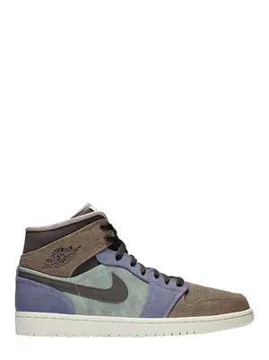 JORDAN 1 Mid Suede Patch Sneakers - Brown