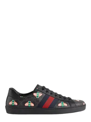 Gucci Ace Bee Print Sneakers - Black