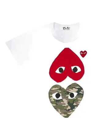 Play Comme Des Garcon Upside Down Camo T-shirt - White