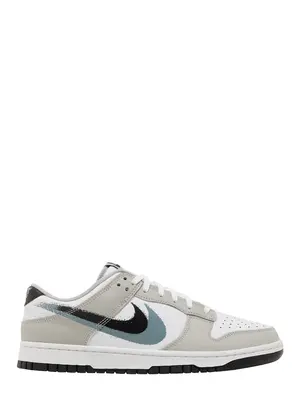 Nike Dunk Low 'spray Paint Swoosh' Sneakers - Grey