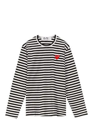 Play Comme Des Garcon Striped T-shirt /white - Black