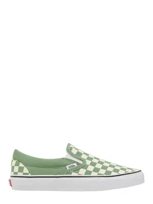 VANS Classic Slip-on Checkerboard Sneakers - Green