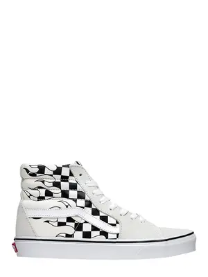 VANS Sk8-hi Checkerboard Flame - White