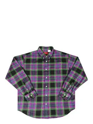Supreme Brushed Plaid Flannel Shirt - Black