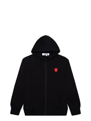 Play Comme Des Garcon Stacked Heart Hooded Sweatshirt In Black