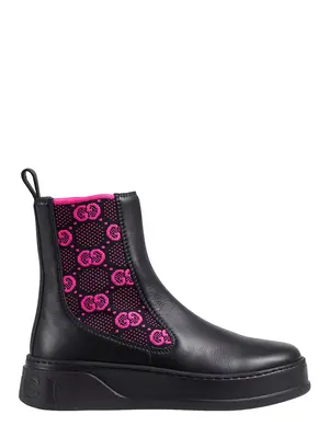 Gucci Gg Jersey Boots - Black