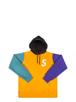 Supreme Logo Colorblocked Hooded Sweatshirt - Orange