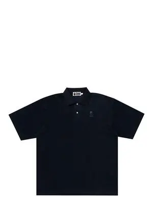 A BATHING APE Ape Head Towelling Polo 'navy - Blue