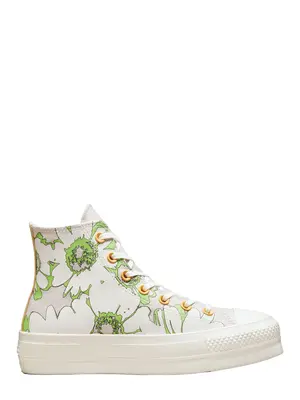 CONVERSE Chuck Taylor All Star Lift Platform High Crafted Florals - White