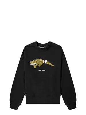 Palm Angels Croco Crewneck - Black