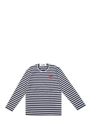 Play Comme Des Garcon Striped Long-sleeve T-shirt 'navy/white - Multicolor