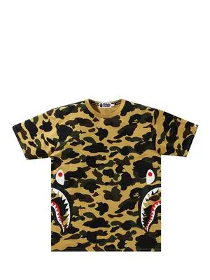 A BATHING APE 1st Camo Side Shark Tee 'yellow' Yellow