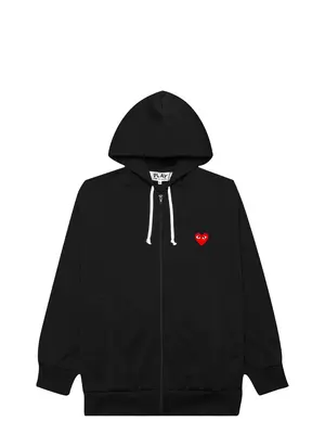 Play Comme Des Garcon Heart Hooded Sweatshirt Black