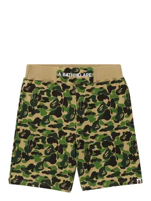 A BATHING APE Abc Camo Sweat Shorts - Green