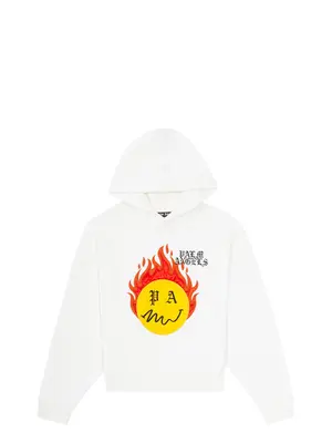 Palm Angels Burning Head Hoodie - White