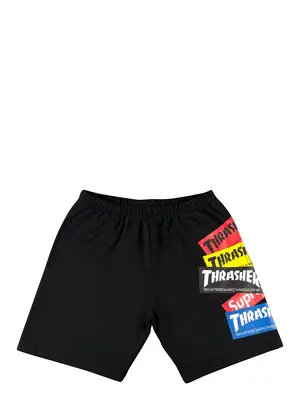 Supreme X Thrasher Multi Logo Sweatshort - Black