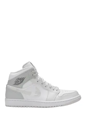 JORDAN 1 Mid Sneakers With Swoosh Logo - White