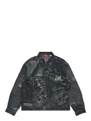 Supreme Archive Denim Jacquard Trucker Jacket - Black