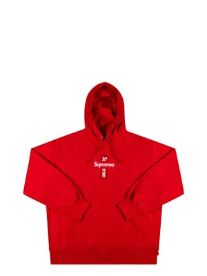 Supreme Cross Box Logo Hooded Sweatshirt - Red