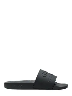 Gucci Logo Rubber Slide - Black