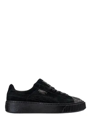 PUMA Suede Platform Crushed Gem Sneakers - Black