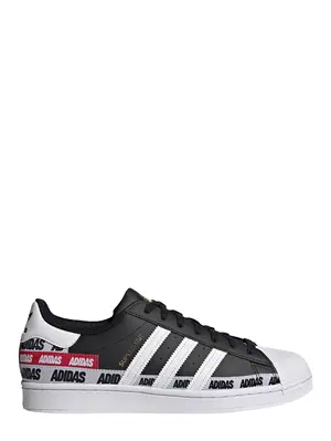 Adidas Superstar Wordmark Heel Stripe Sneakers - Black