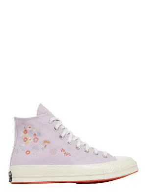 CONVERSE Chuck 70 High Embroidered Floral Print - Purple