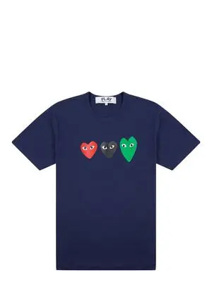 Play Comme Des Garcon Multi Heart T-shirt - Blue