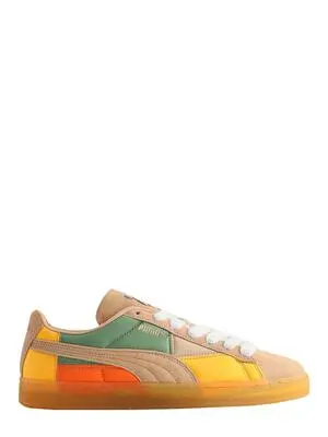 PUMA Black Fives Suede Quilted Patchwork Sneakers - Tan