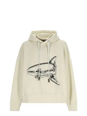 Palm Angels Split Shark Hooded Sweatshirt - White