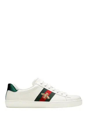 Gucci Ace Embroidered Bee Sneakers - White