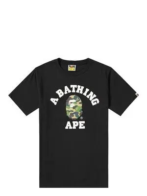 A BATHING APE Abc Camo College Tee /green - Black