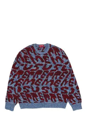 Supreme Stacked Crewneck Sweater - Blue