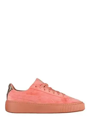 PUMA Basket Platform Velvet Sneakers - Pink