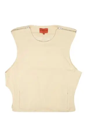 WHO DECIDES WAR BY EV BRAVADO Waffle Knit Stealth Vest - Cream