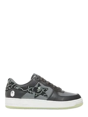 A BATHING APE Text Code Camo Bapesta Sneakers - Black