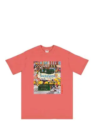 Supreme Manhattan Tee 'bright Coral - Pink