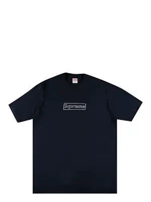 Supreme X Kaws Chalk Logo Tee 'navy - Blue