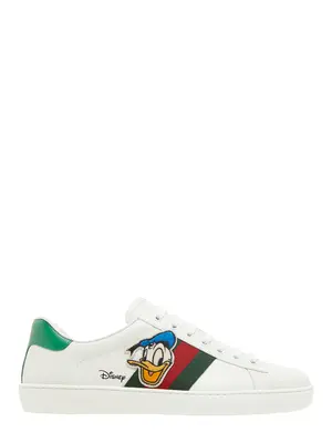 Gucci Disney X Ace Sneakers With Donald Duck Patch - White