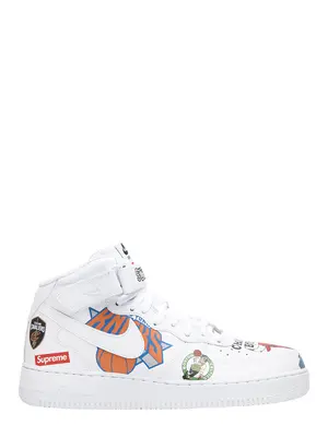 Nike Supreme X Nba X Air Force 1 Mid Sneakers - White