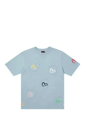 PALACE X Evisu Multi Pocket T-shirt 'dusty - Blue