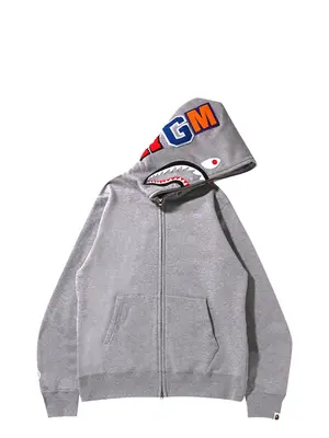 A BATHING APE Shark Full Zip Hoodie - Grey