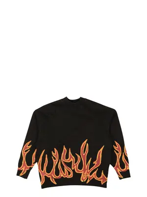 Palm Angels Gd Graffiti Flames Crewneck - Black