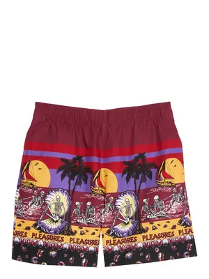 PLEASURES Beach Short - Red