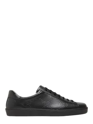 Gucci Ace Gg Embossed Sneakers - Black